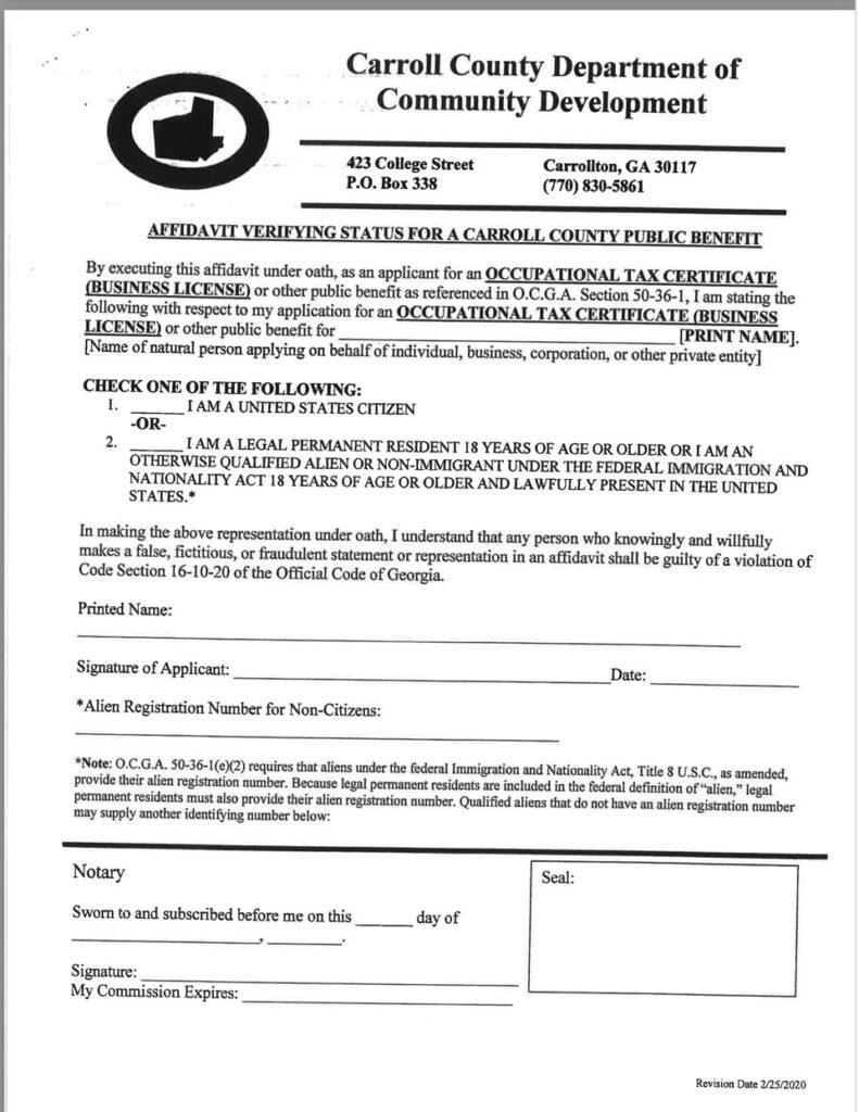 Carroll County and the "SAVE affidavit" - Comparing the required ...